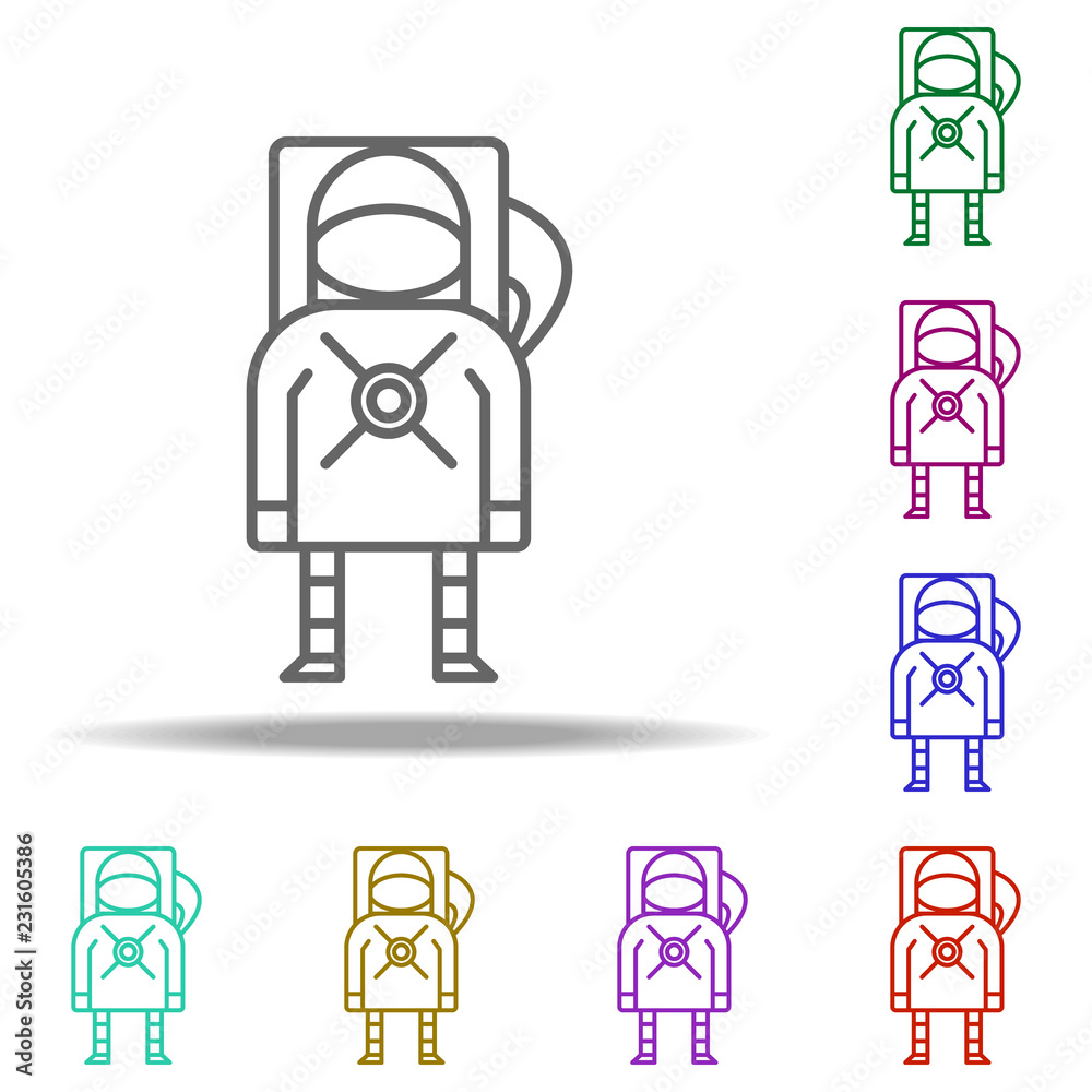 cosmonaut icon. Elements of Cartooning space in multi color style icons ...