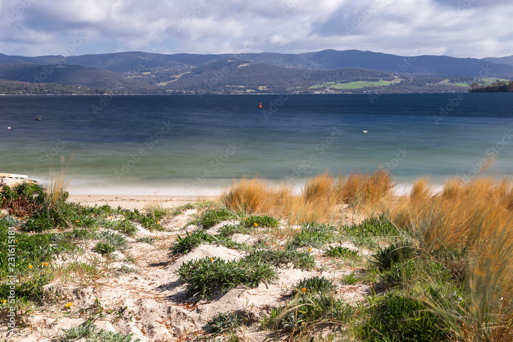 Dennes Point beach located on Bruny Island in Tasmania. Stock Photo ...