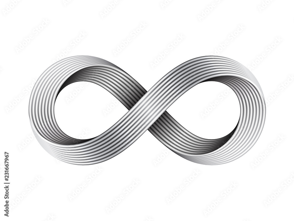 Vector de Stock Infinity sign made of metal cables. Mobius strip symbol ...