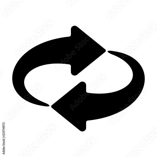 Reset Button Reload Arrows Vector Symbol Flat Spin Illustration