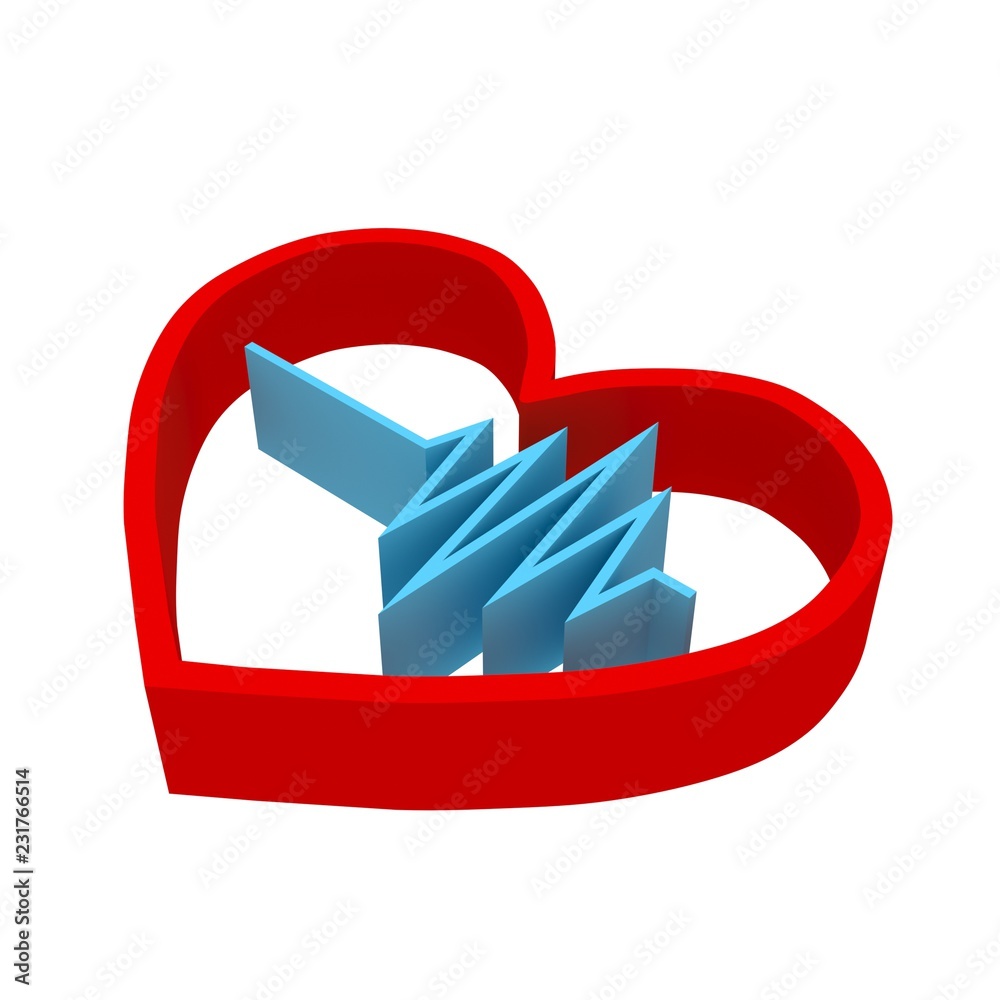 heart rhythm logo. pulse simbol - 3D render Stock Illustration | Adobe ...
