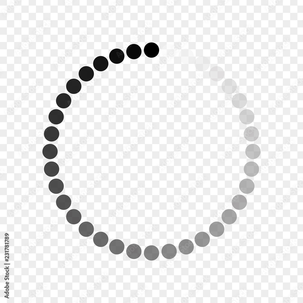 Round download sign on transparent background. Load icon. Data loading ...