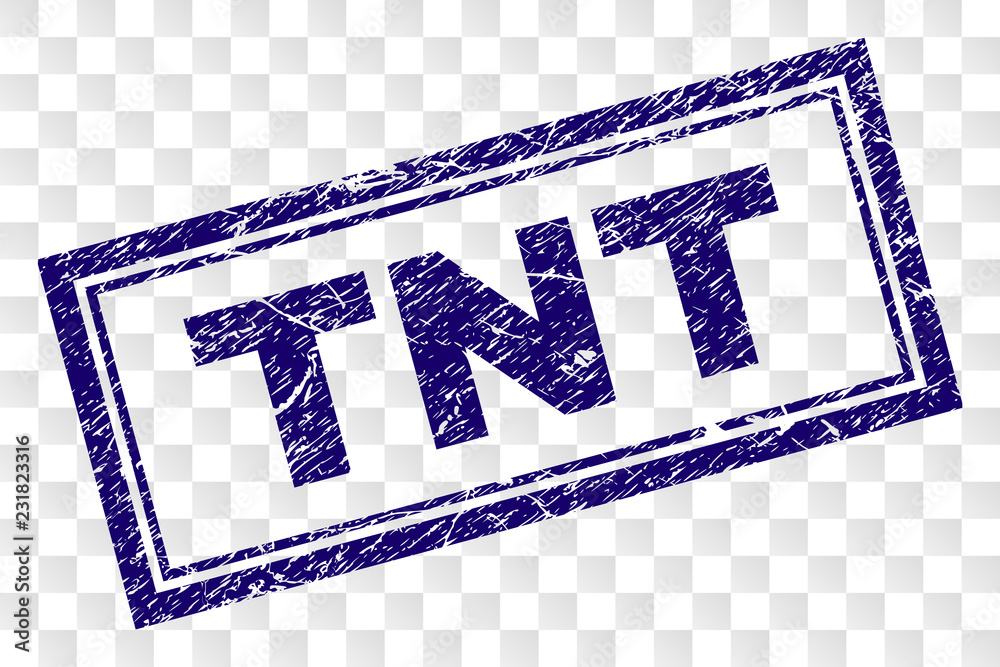 TNT stamp seal print with rubber print style and double framed ...