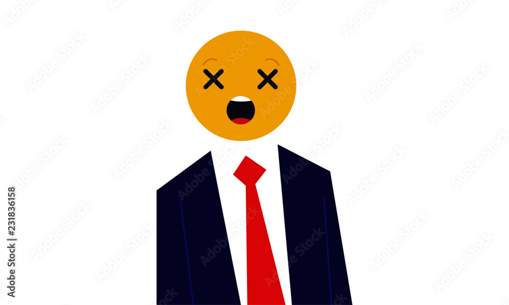 เวกเตอร์ Stock Dizzy Face Emoji Emoji head man. Vector illustration of ...