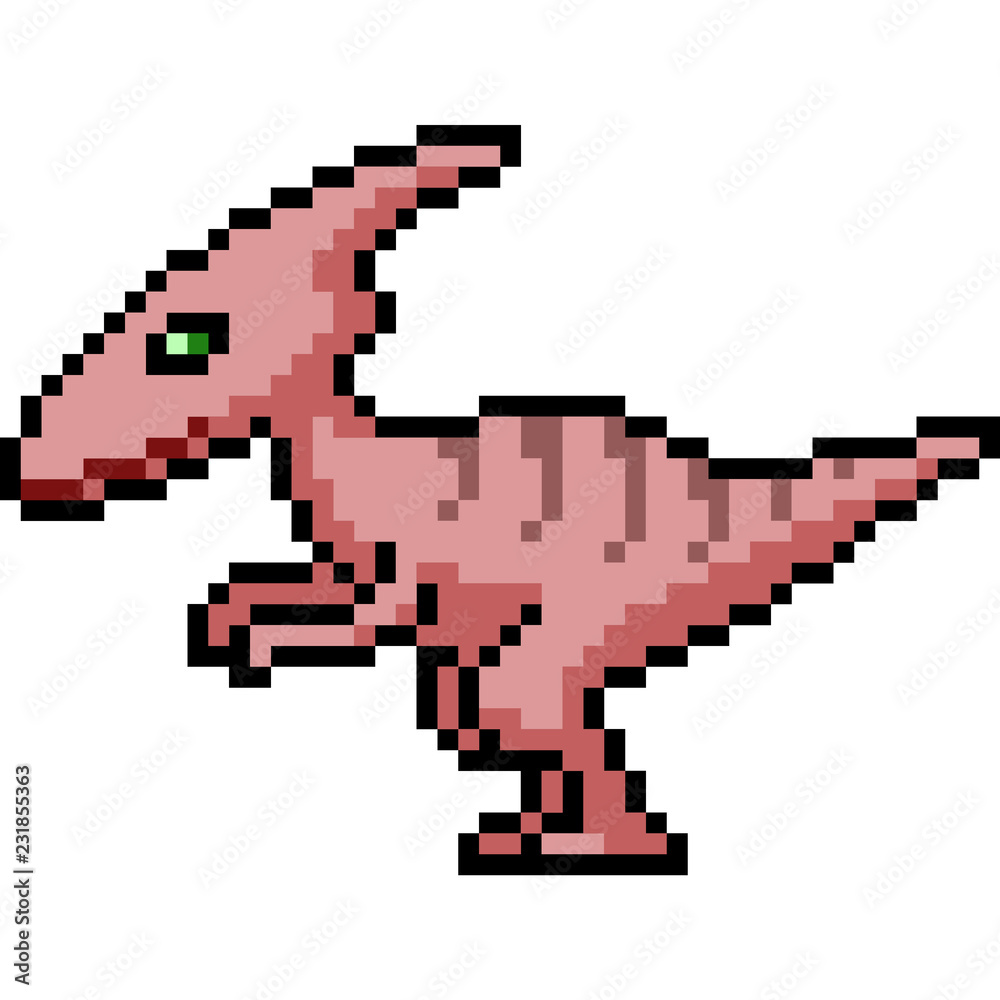 vector pixel art dinosaur Stock Vector | Adobe Stock