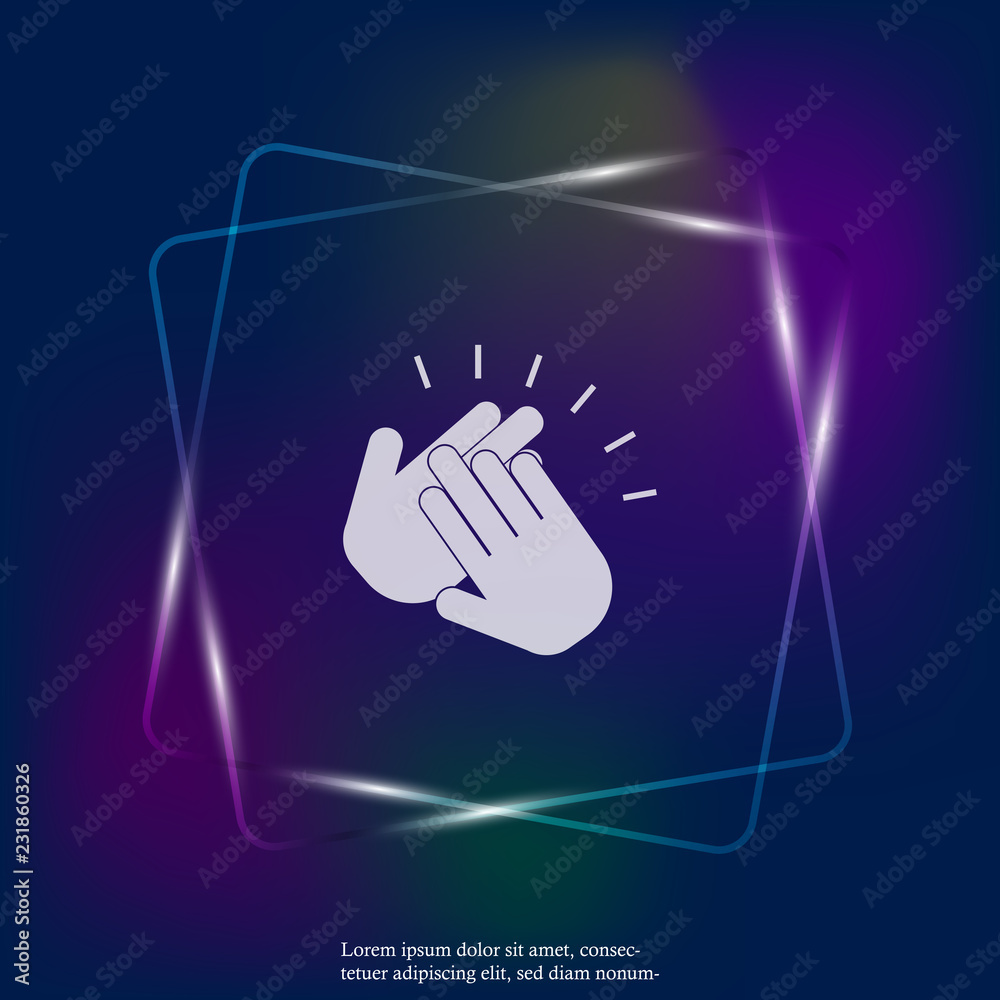 Vetor Applause neon light icon. A symbol of clapping. Business ...