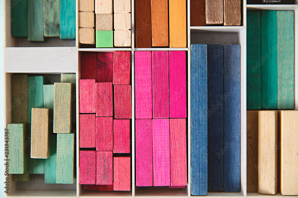 Vintage wooden cuisenaire maths rods Stock Photo | Adobe Stock