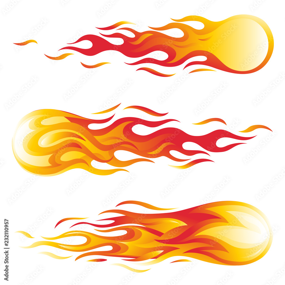 fireball vector illustration set Stock Vector | Adobe Stock