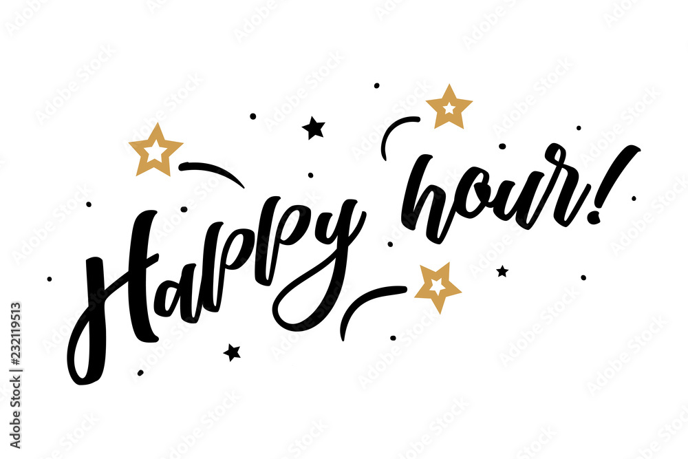Image vectorielle Stock Happy hour. Beautiful greeting card poster ...