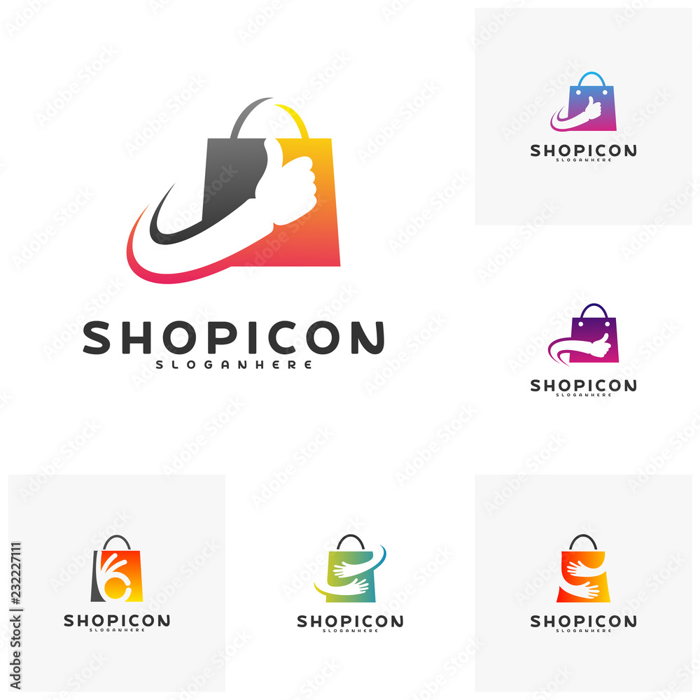Set of Good Shop Logo Template Design Vector. Great Shop logo vector ...