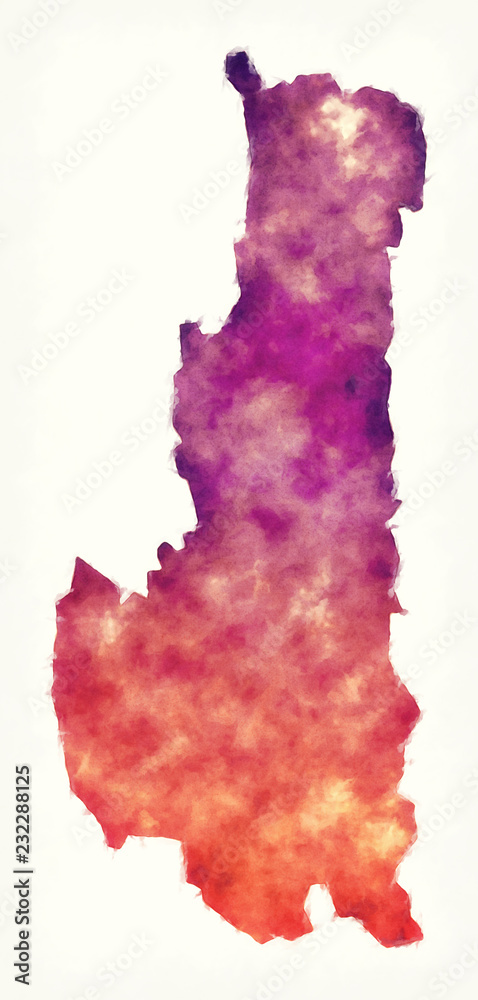 Chin state map of Myanmar in front of a white background Stock ...