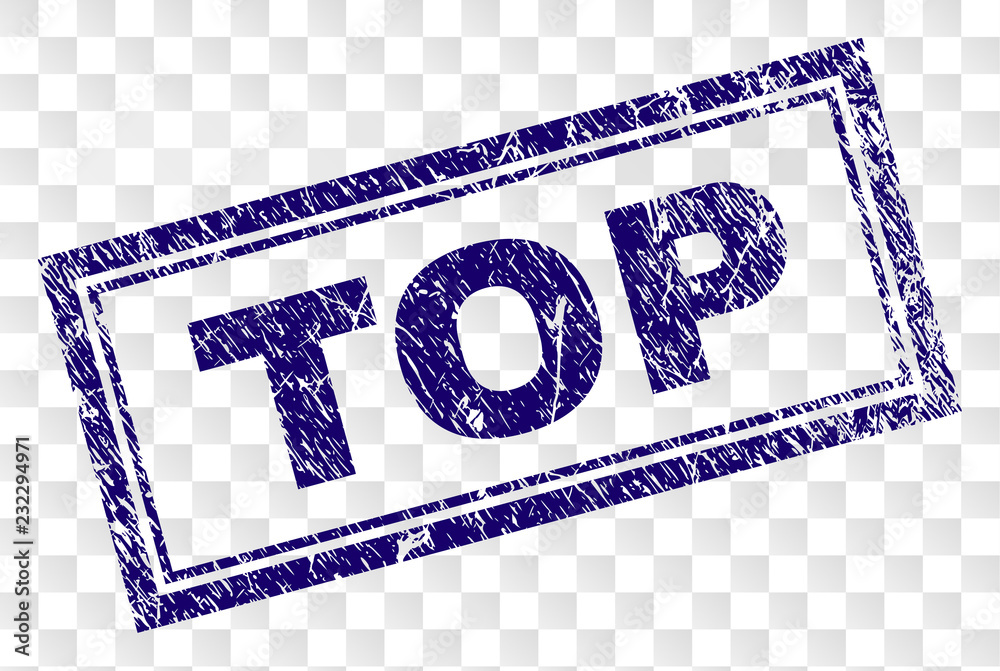 TOP stamp seal watermark with rubber print style and double framed ...