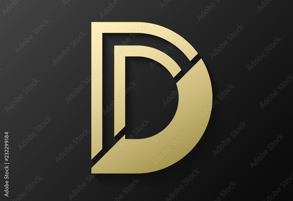initial D logo design. vector illustration Stock Vector | Adobe Stock