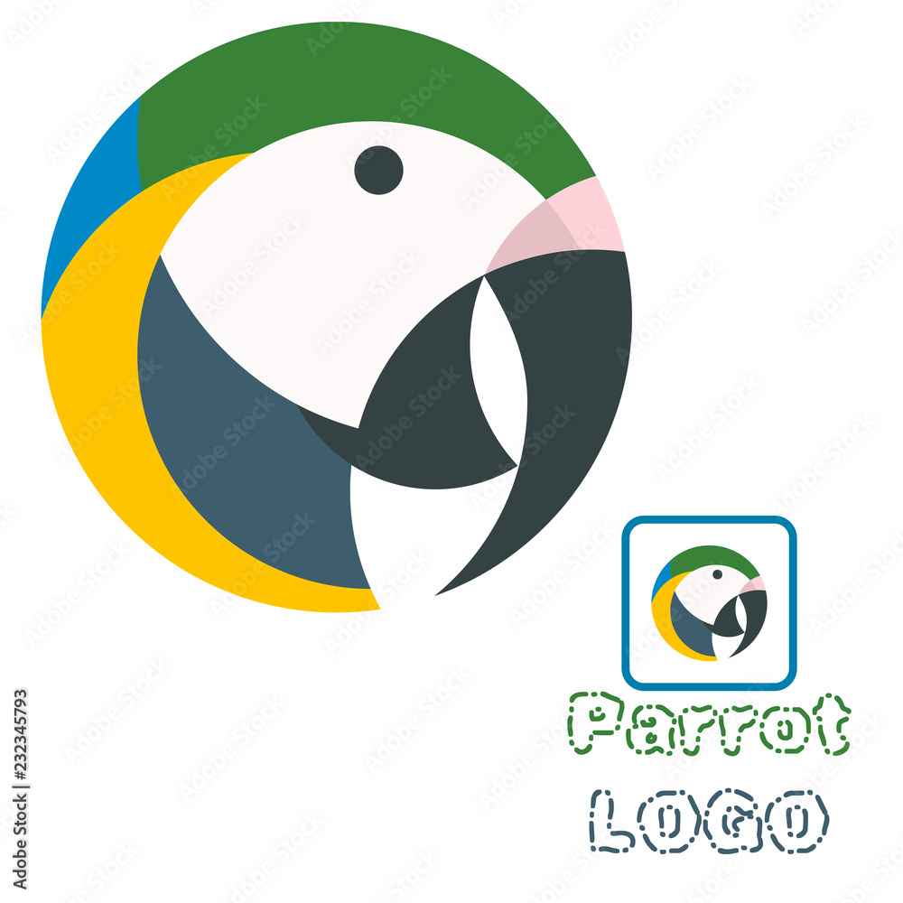parrot logo vector fun art illustration Stock Vector | Adobe Stock