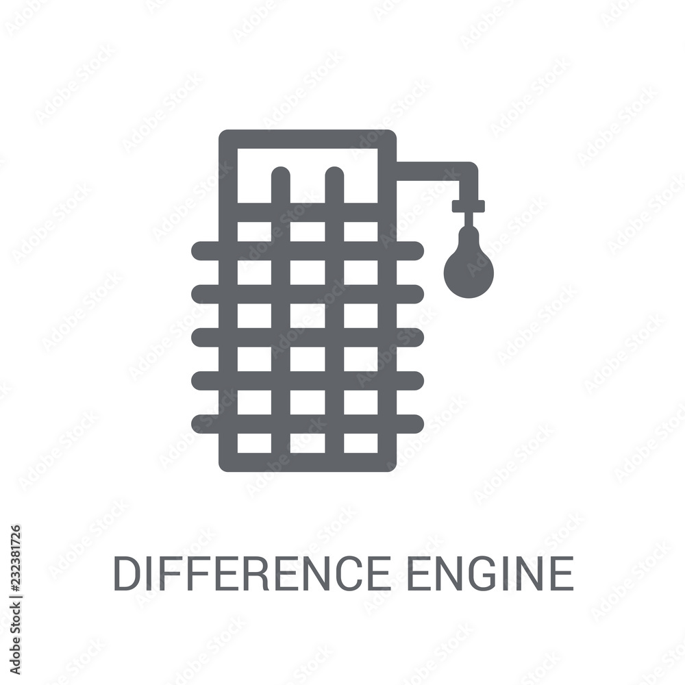Difference engine icon. Trendy Difference engine logo concept on white ...