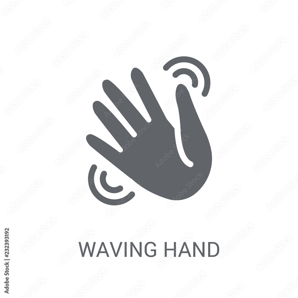 Waving hand icon. Trendy Waving hand logo concept on white background ...