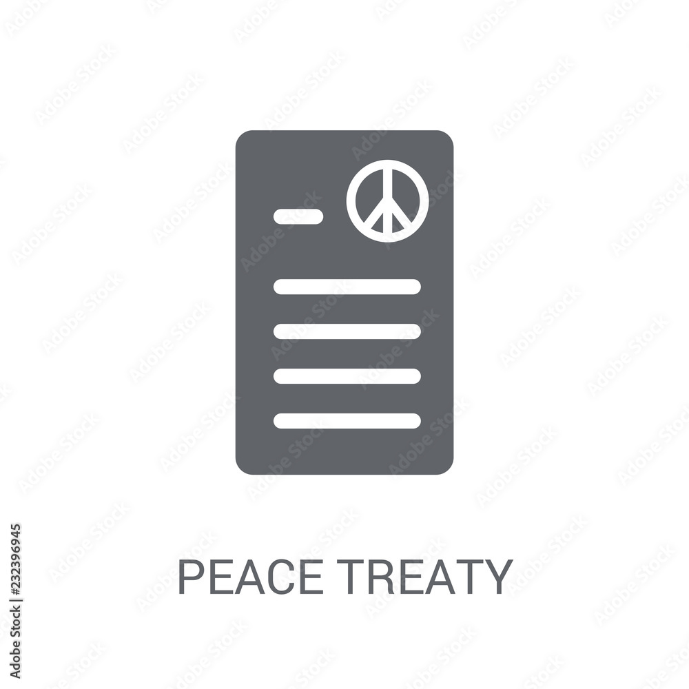 Peace treaty icon. Trendy Peace treaty logo concept on white background ...