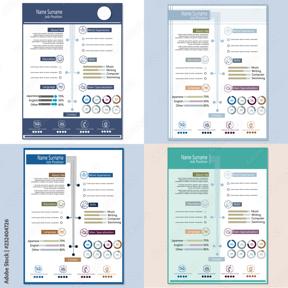 cv resume template vector Stock Vector | Adobe Stock