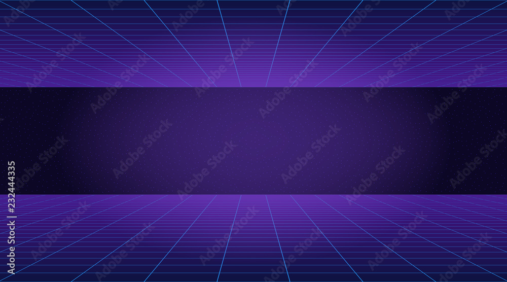 Future retro line background of the 80s. Vector futuristic synth retro ...