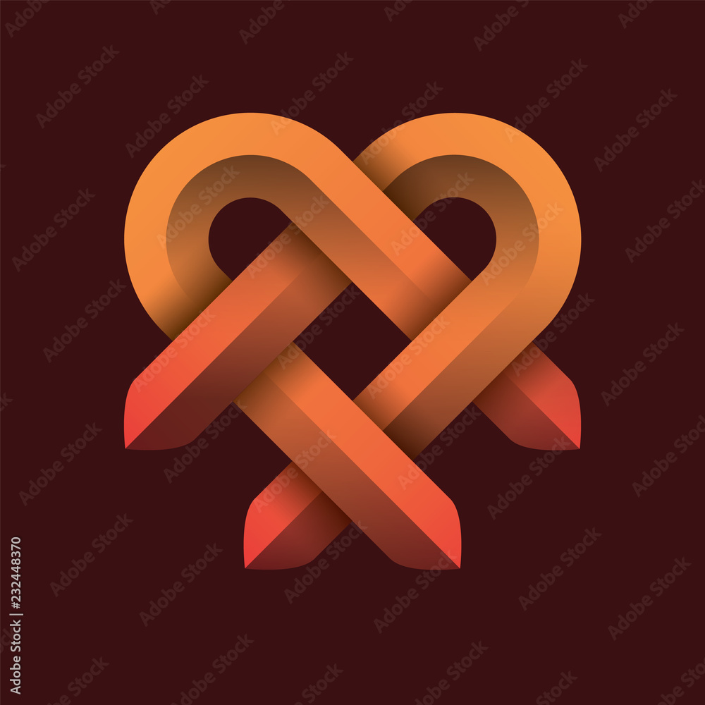 Heart Shaped Logo Design Stock Vector | Adobe Stock