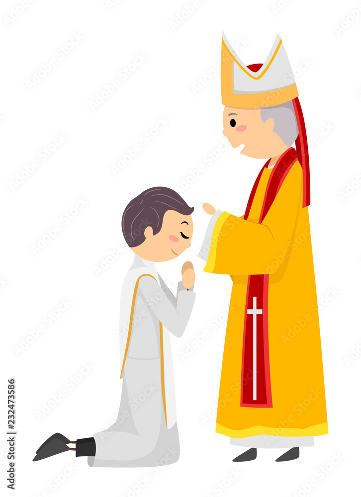 Stickman Priest Ordination Illustration Stock Vector | Adobe Stock