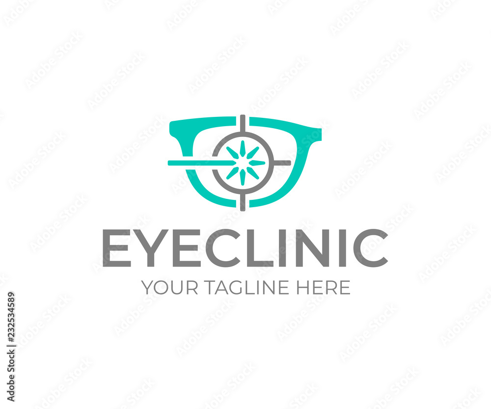 Laser eye surgery logo design. Eye clinic vector design. Glasses and ...