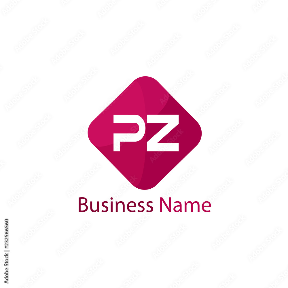 Initial Letter PZ Logo Template Design Stock Vector | Adobe Stock
