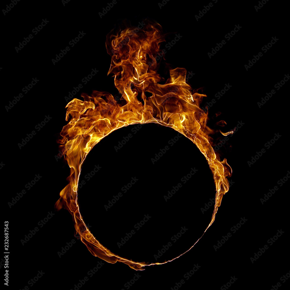 Ring fire in black Stock Photo | Adobe Stock