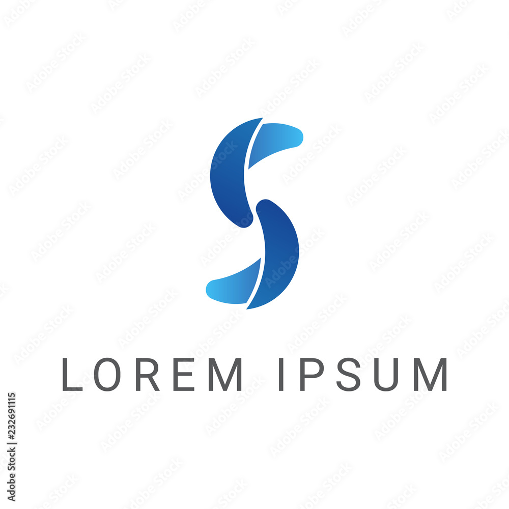 blue layer letter s vector logo design template, curve layer symbol ...