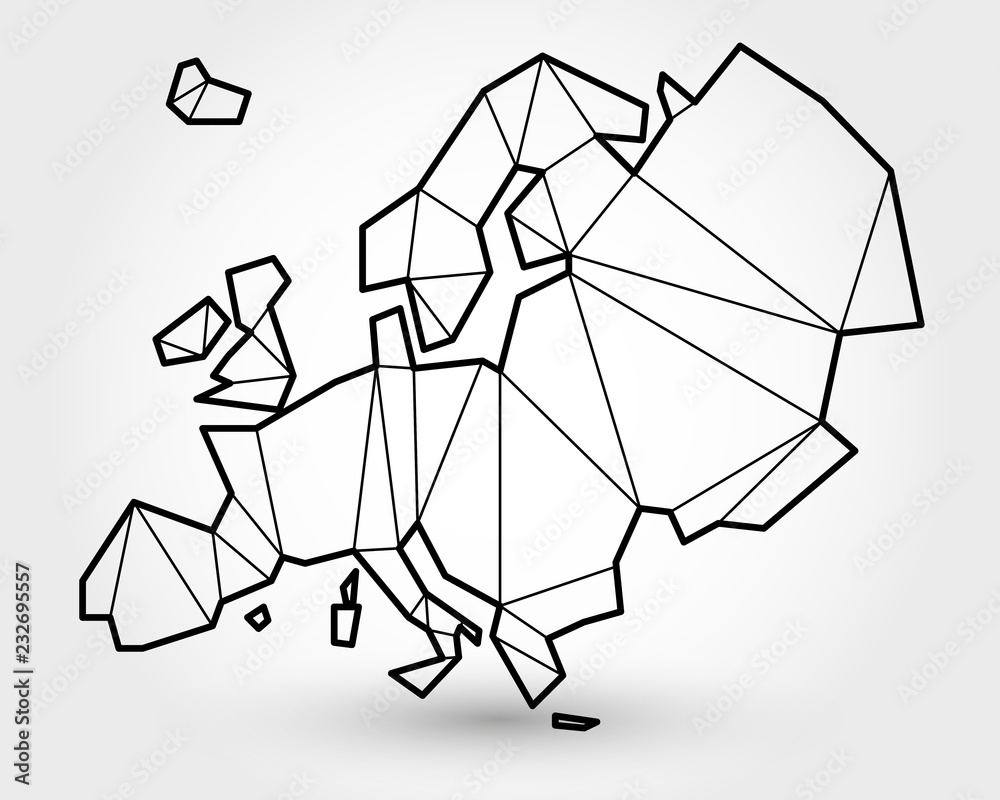 black outline map of Europe Stock Vector | Adobe Stock