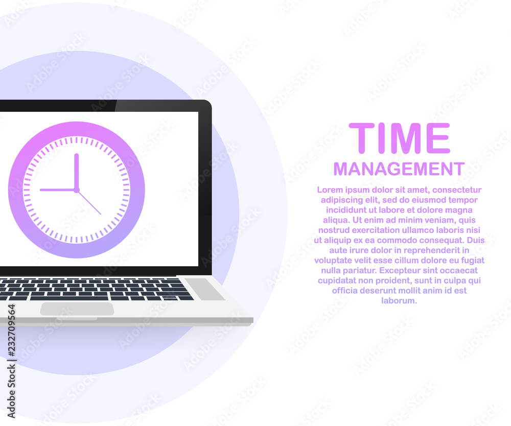 Time management banner with character and text place. Can use for web ...