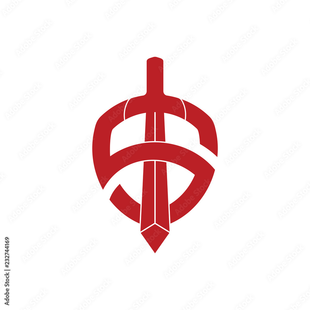 letter s sword shield logo vector Stock Vector | Adobe Stock