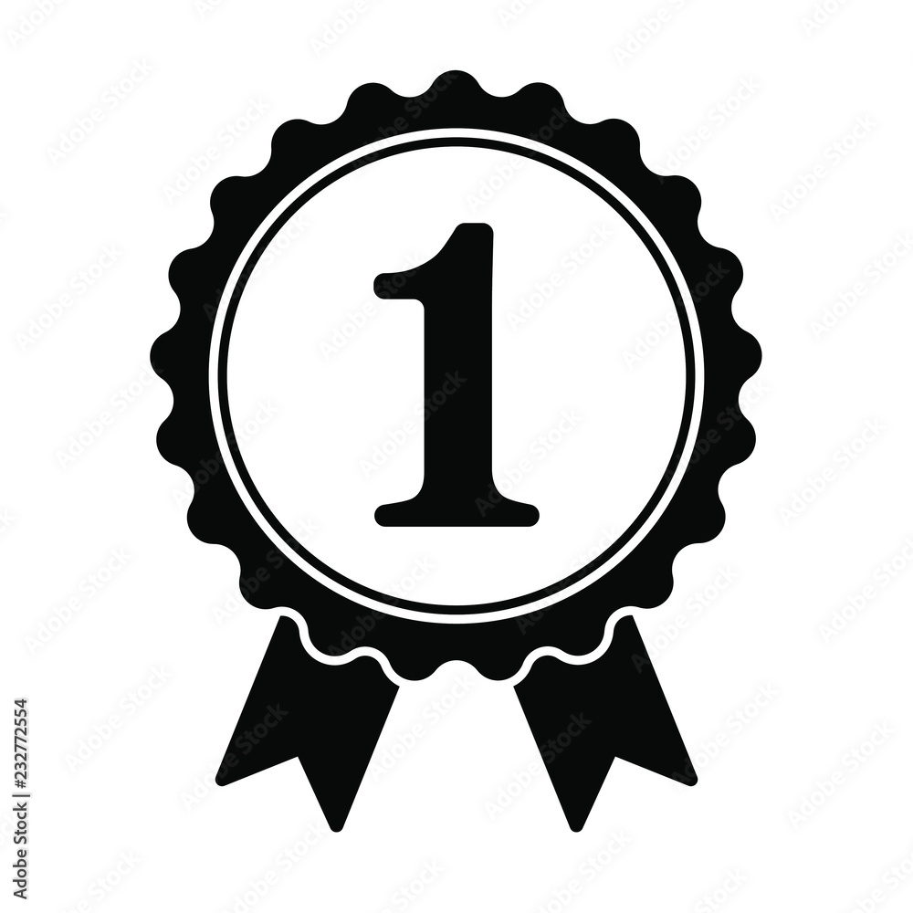 First place winner icon, win medal icon, golden winner prize, success ...