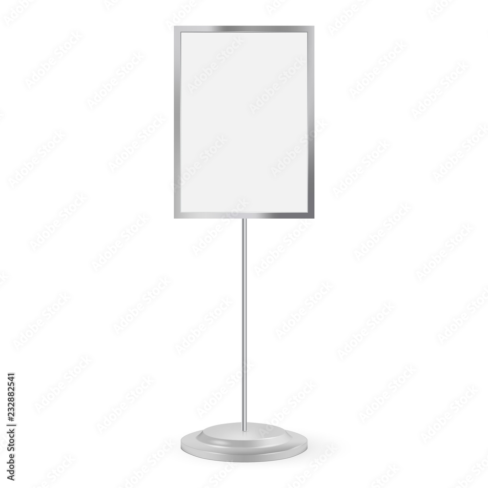 Stand signage with blank screen. Vector illustration. Advertising ...