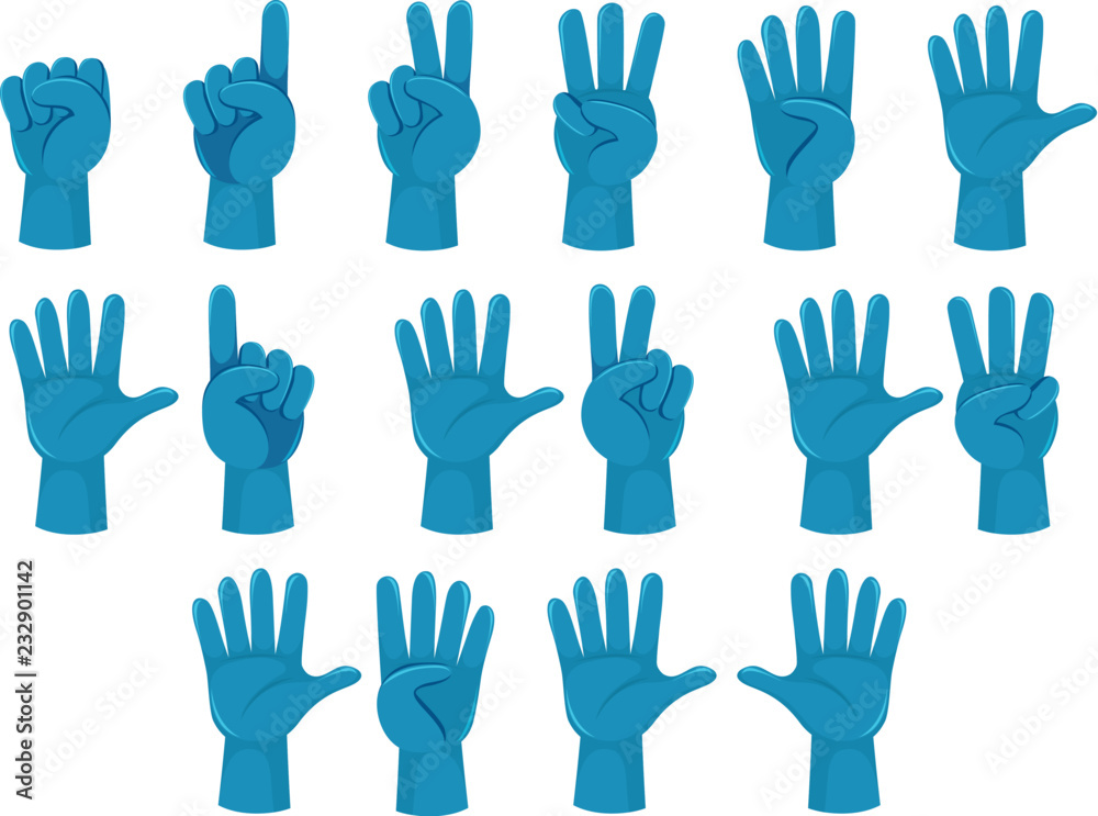 Human count number hand gesture Stock Vector | Adobe Stock
