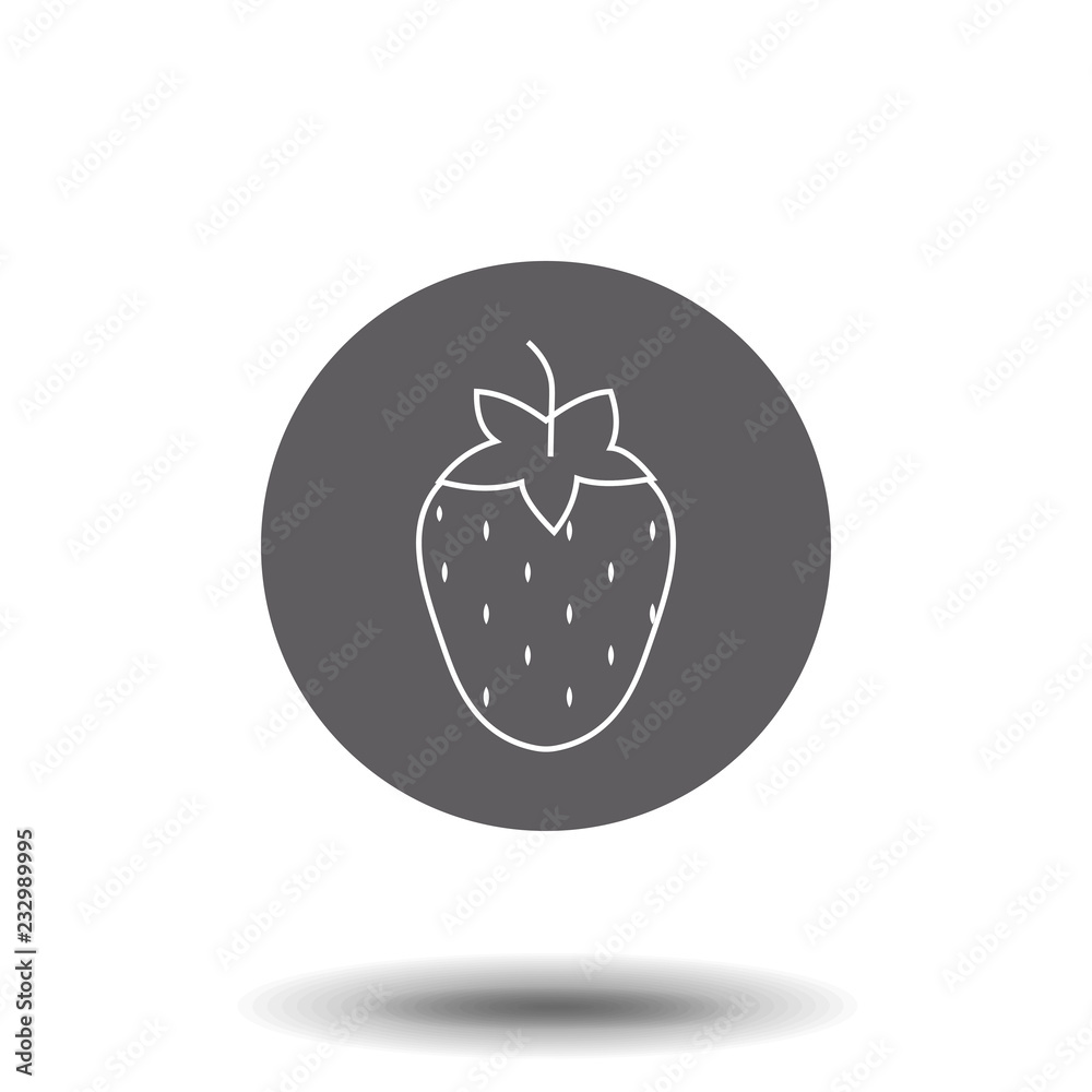 Strawberry icon vector. Outline fruit , line strawberry symbol. Trendy ...
