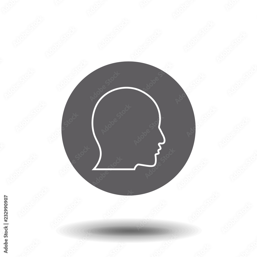 User linear icon. Human head. Thin line illustration. Profile contour ...
