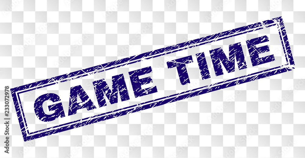 GAME TIME stamp seal watermark with rubber print style and double ...