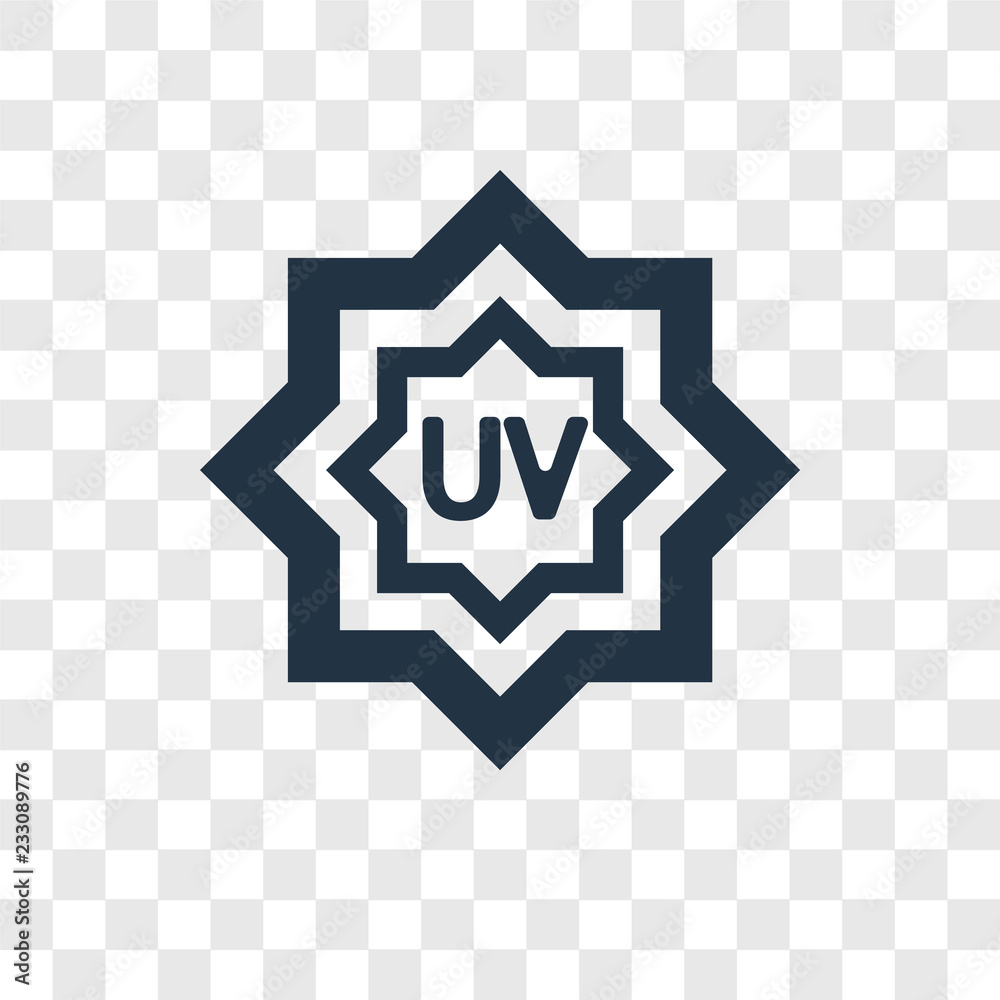 UV Ray Warning vector icon isolated on transparent background, UV Ray ...