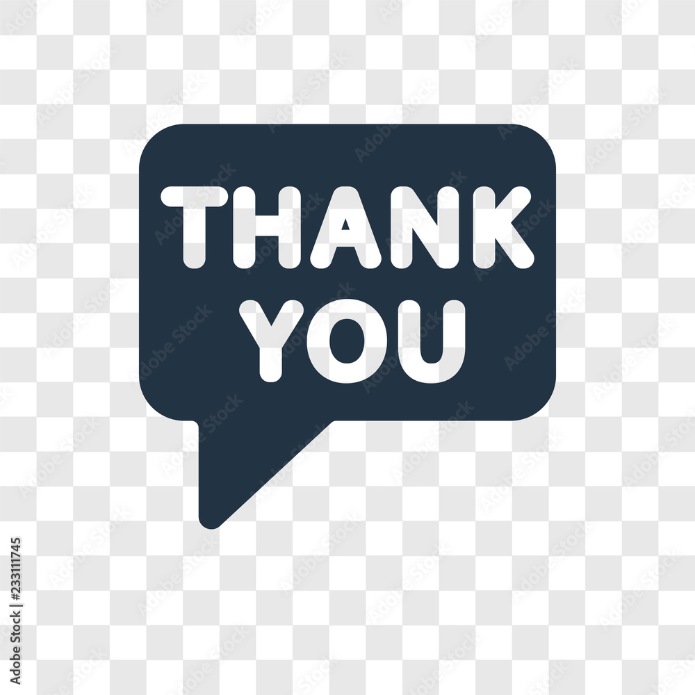 Thank you vector icon isolated on transparent background, Thank you ...