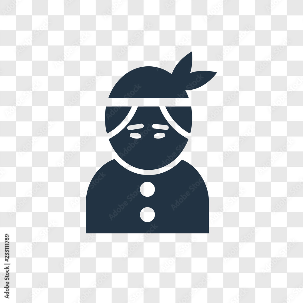 Native american vector icon isolated on transparent background, Native ...