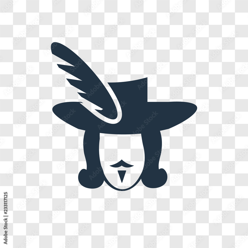 Three musketeers vector icon isolated on transparent background, Three ...