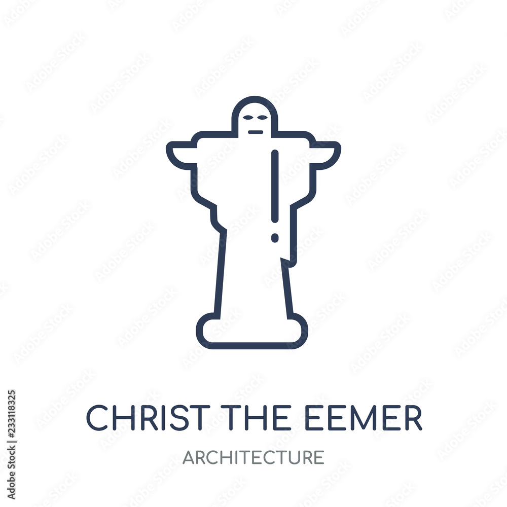 Christ the redeemer icon. Christ the redeemer linear symbol design from ...