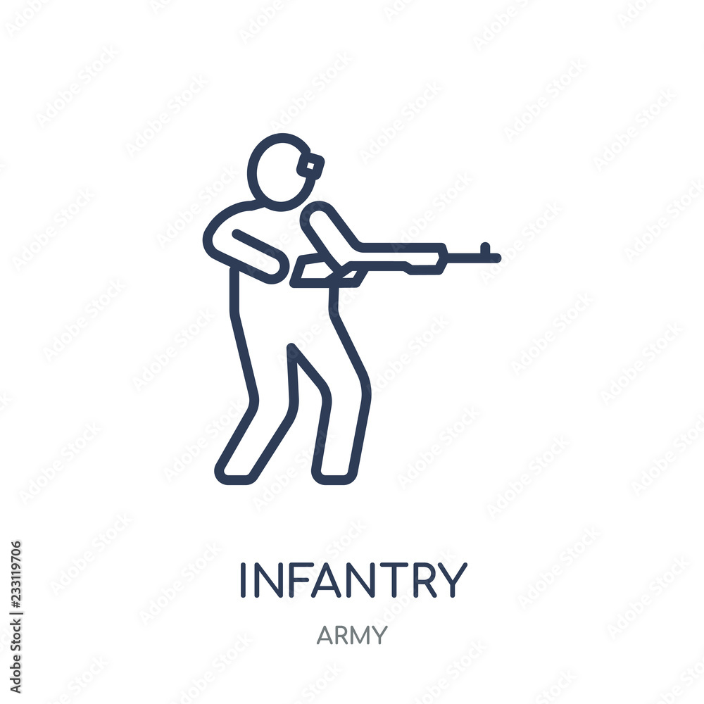 Infantry icon. Infantry linear symbol design from Army collection ...