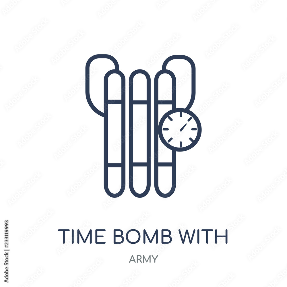 Time Bomb with Clock icon. Time Bomb with Clock linear symbol design ...