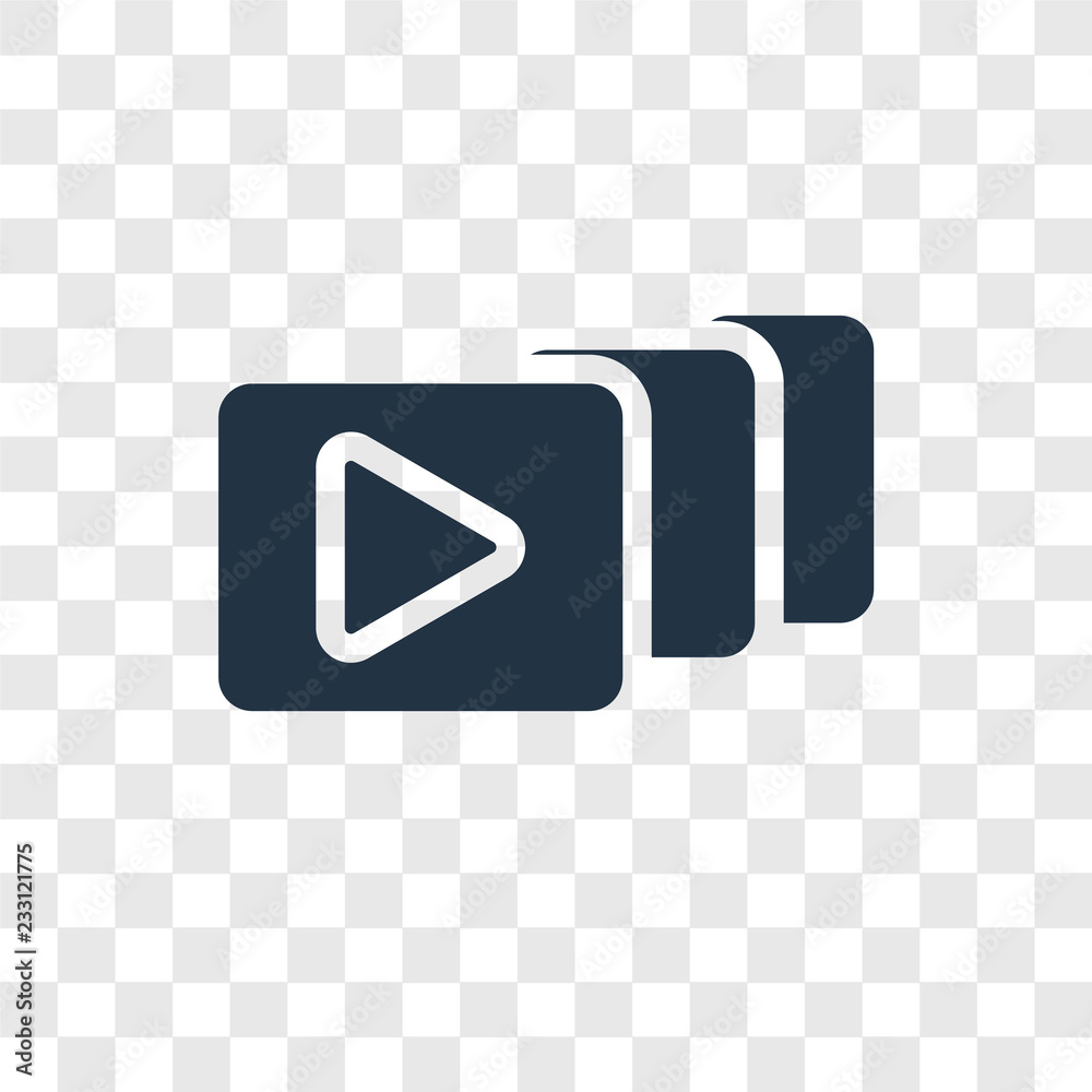 Video File List vector icon isolated on transparent background, Video File List transparency ...