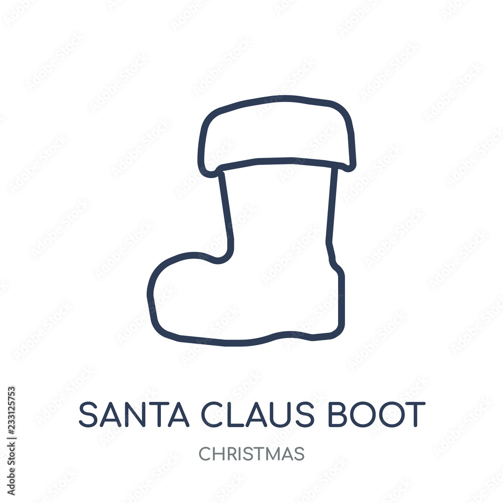 Vector de Stock Santa claus boot icon. Santa claus boot linear symbol ...