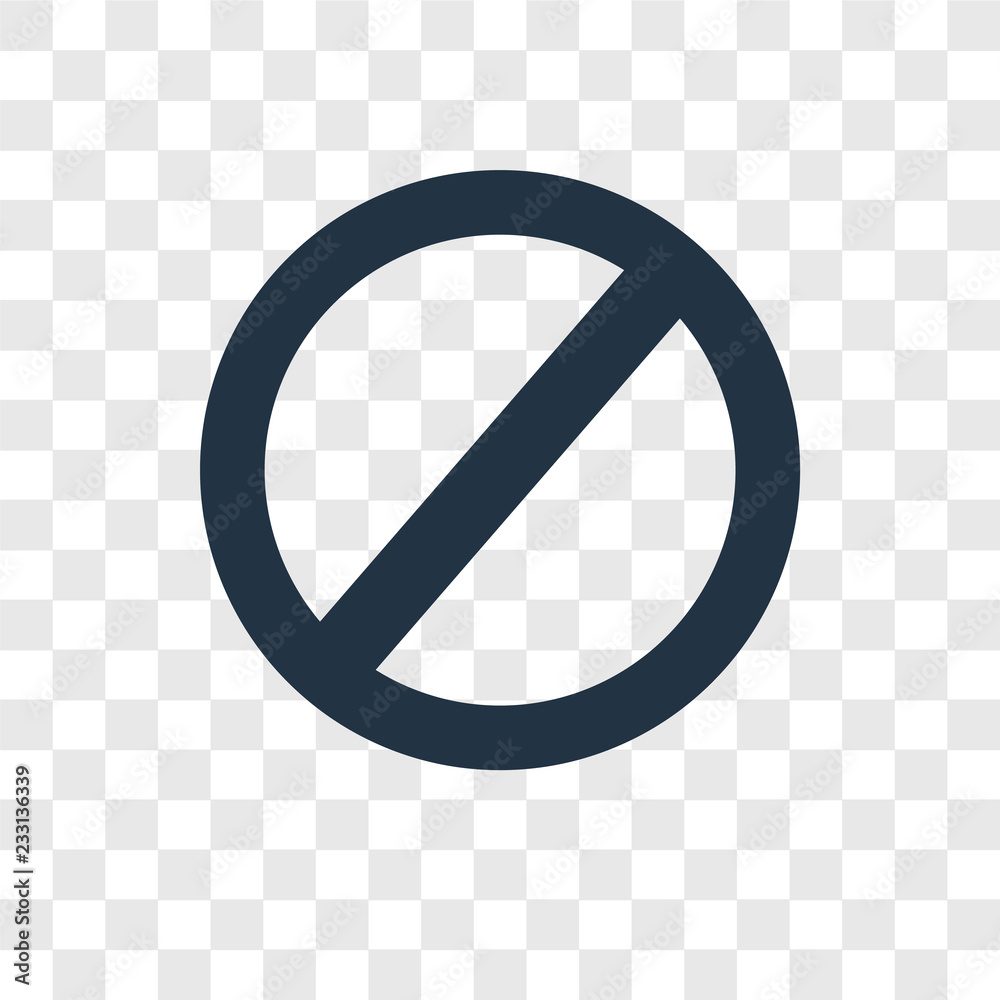 Prohibition vector icon isolated on transparent background, Prohibition ...