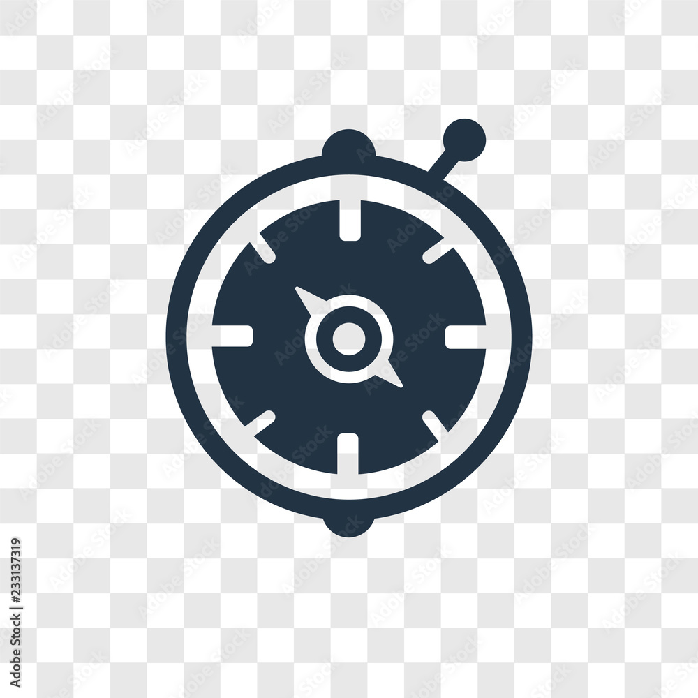 Compass inclined vector icon isolated on transparent background ...