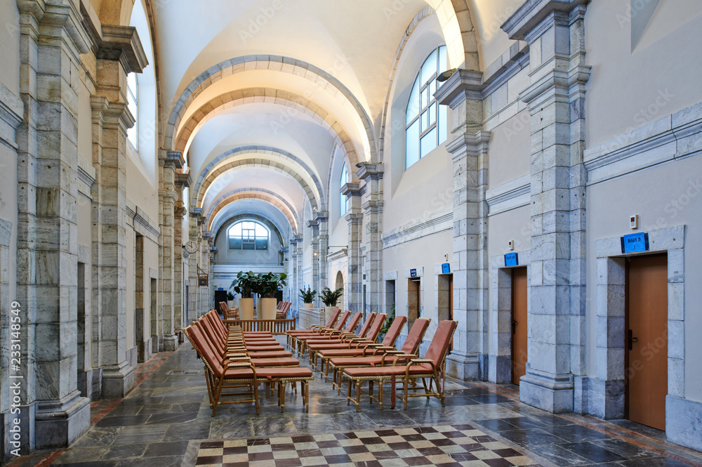 Vestibule des thermes de Barèges en Occitanie Stock Photo | Adobe Stock